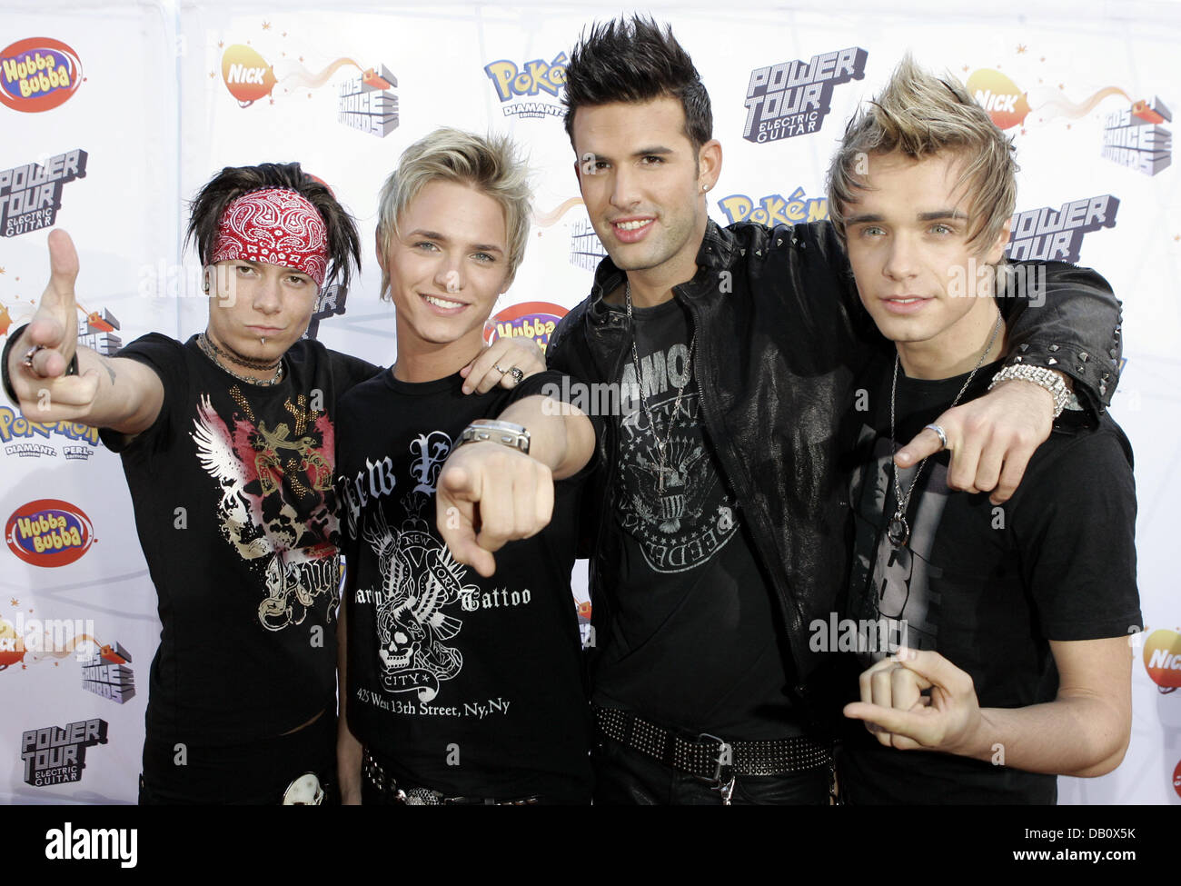 The band US 5 poses at the Kids Choice Awards at the Movie Park Bottrop ...