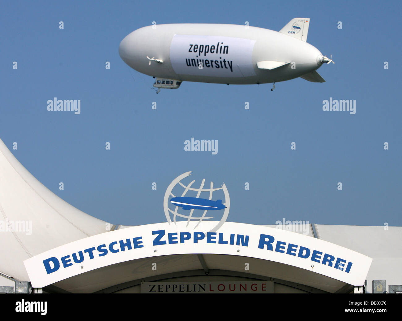 A zeppelin of Zeppelin Luftschifftechnik GmbH is pictured in the air ...