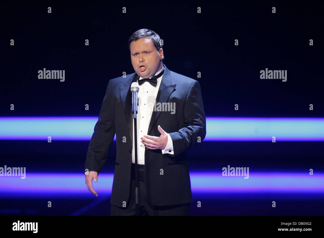 British tenor Paul Potts performs at the German Television Prize in ...