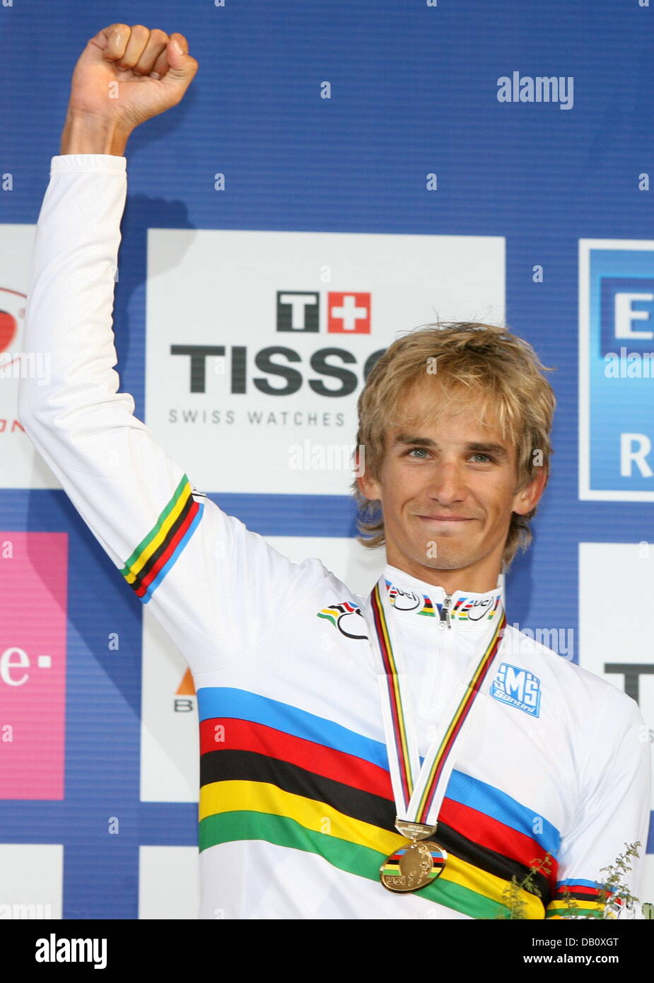 Peter Velits of Slovakia poses with his gold medal won in the Men Under ...