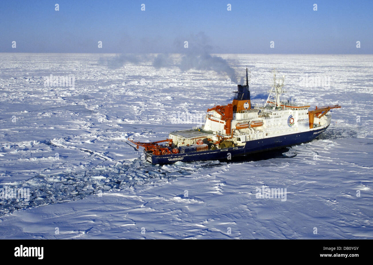 The German research ship 'Polarstern' (meaning pole star) crushes the ...