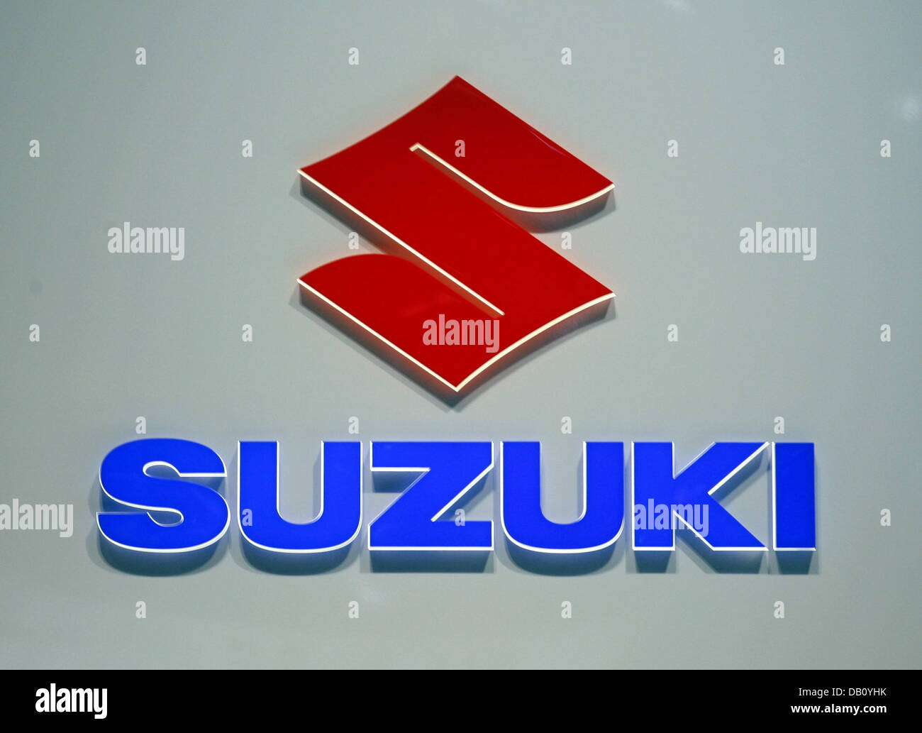 The logo of car manufacturer Suzuki pictured at the 62nd International ...
