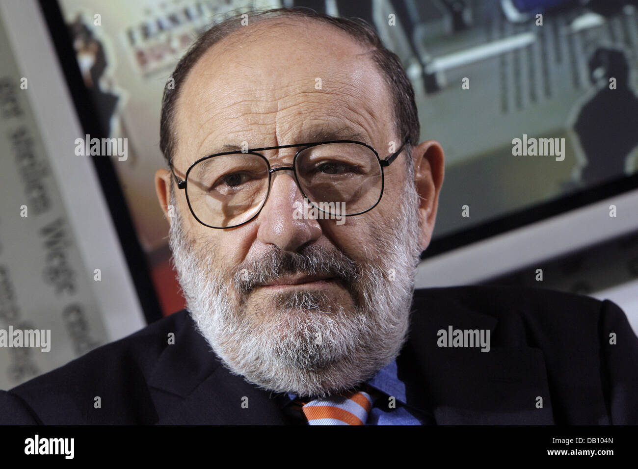 Italian philosopher, semiotician and novelist Umberto Eco presents his ...