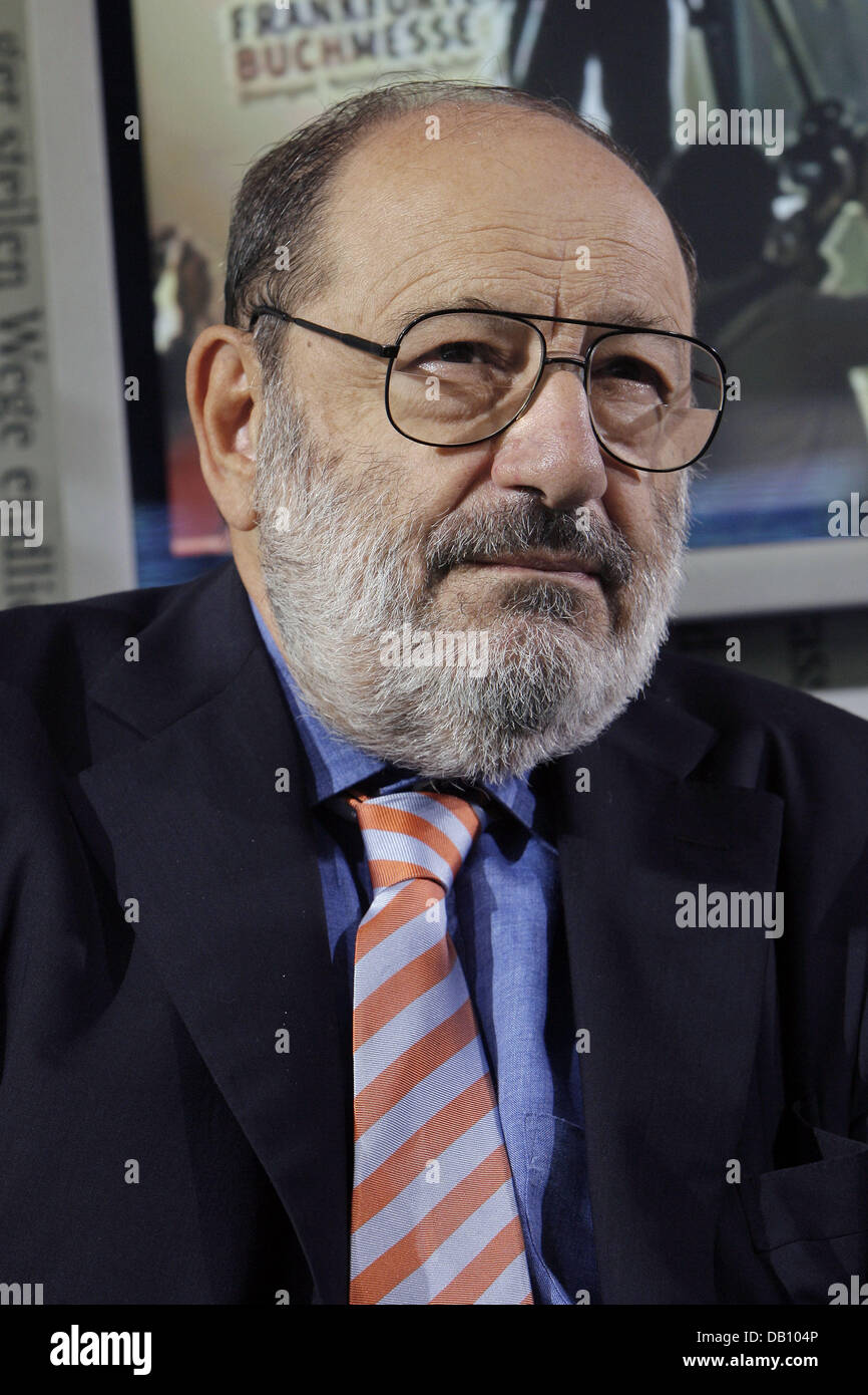 Italian philosopher, semiotician and novelist Umberto Eco presents his ...