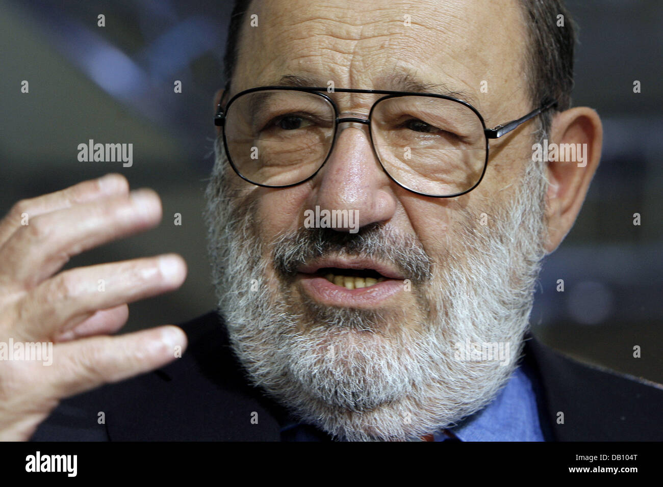 Italian philosopher, semiotician and novelist Umberto Eco presents his ...