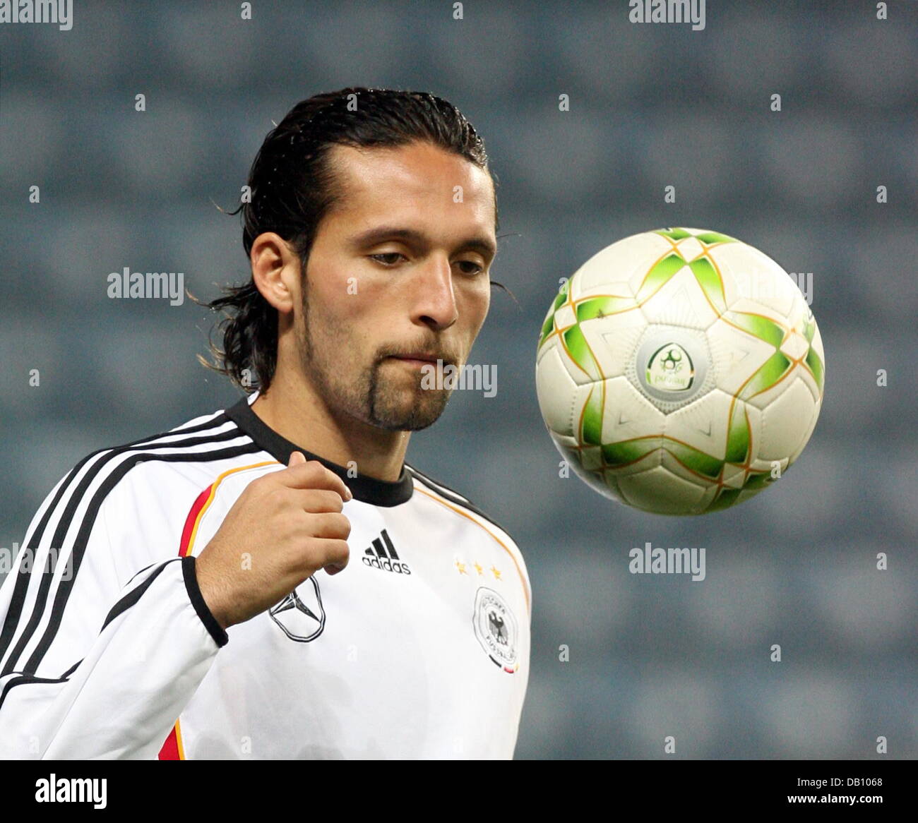 Forward of the German national team, Kevin Kuranyi, is pictured with ...