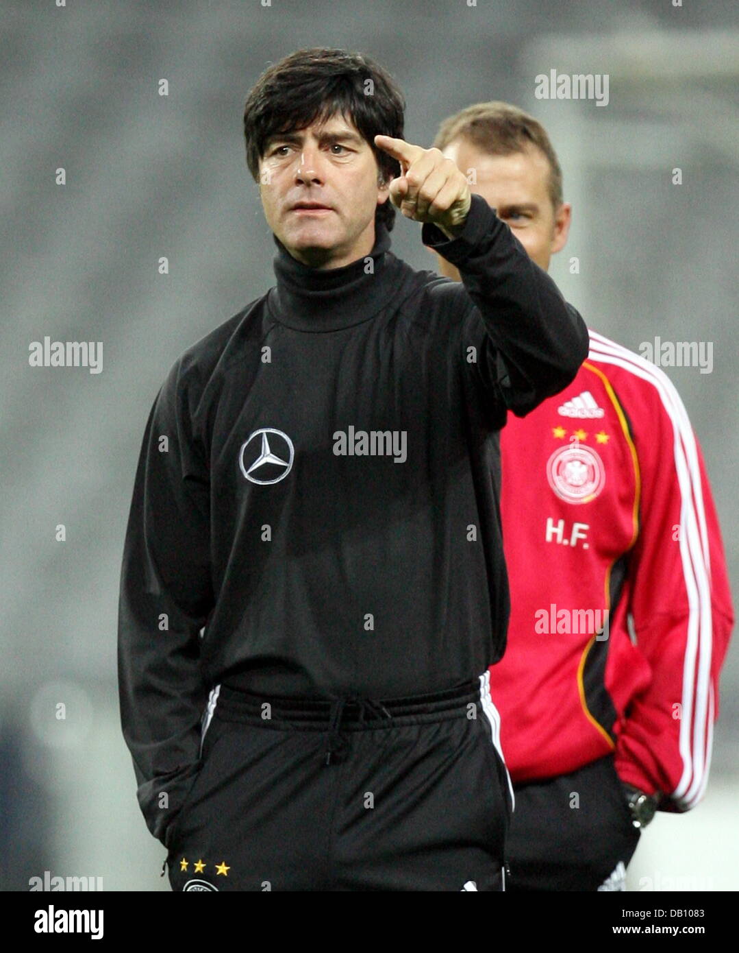 Coach of the German national soccer team, Joachim Loew, gestures during ...