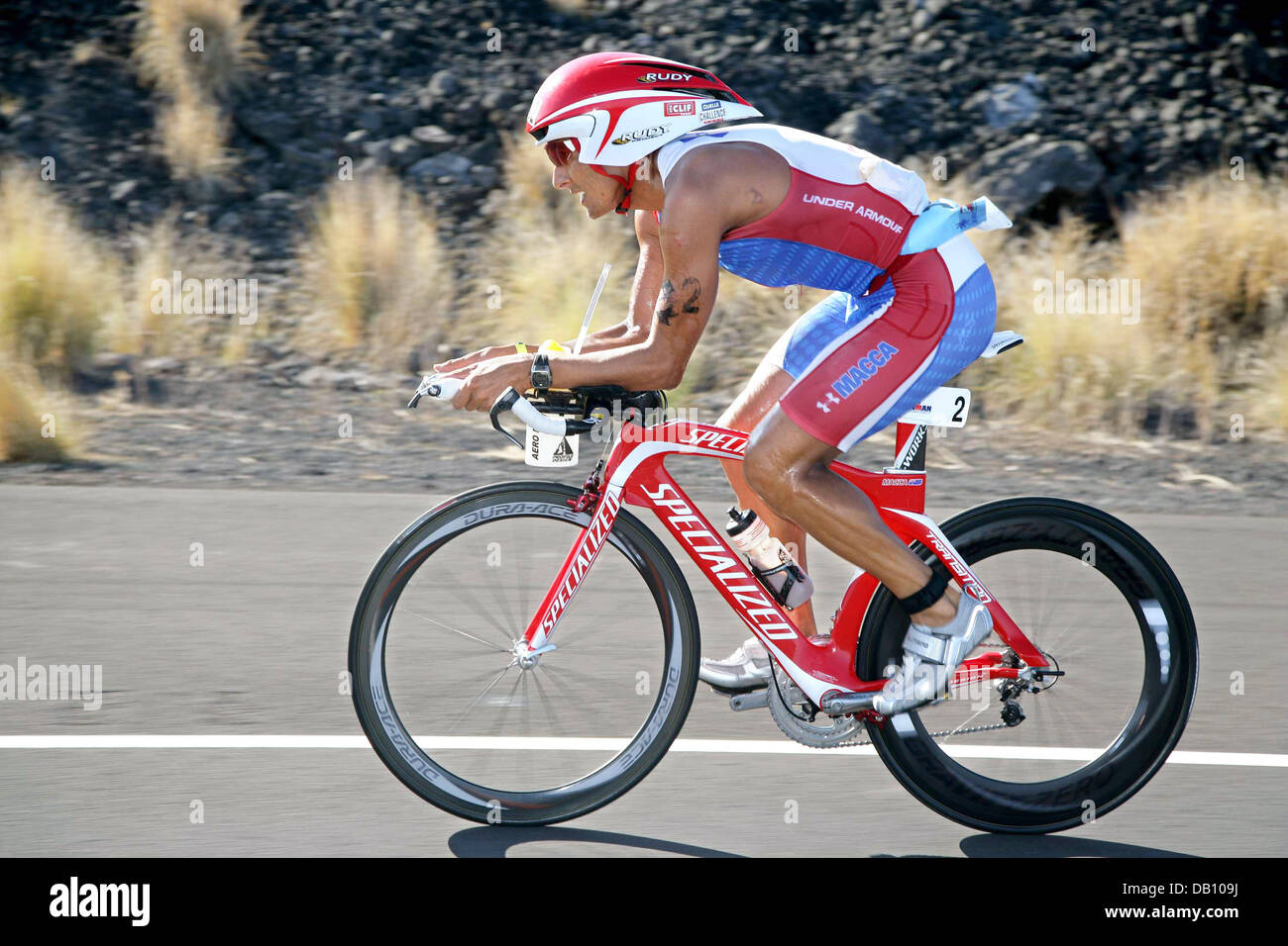 Australian triathlete Chris McCormack shown in action during the ...