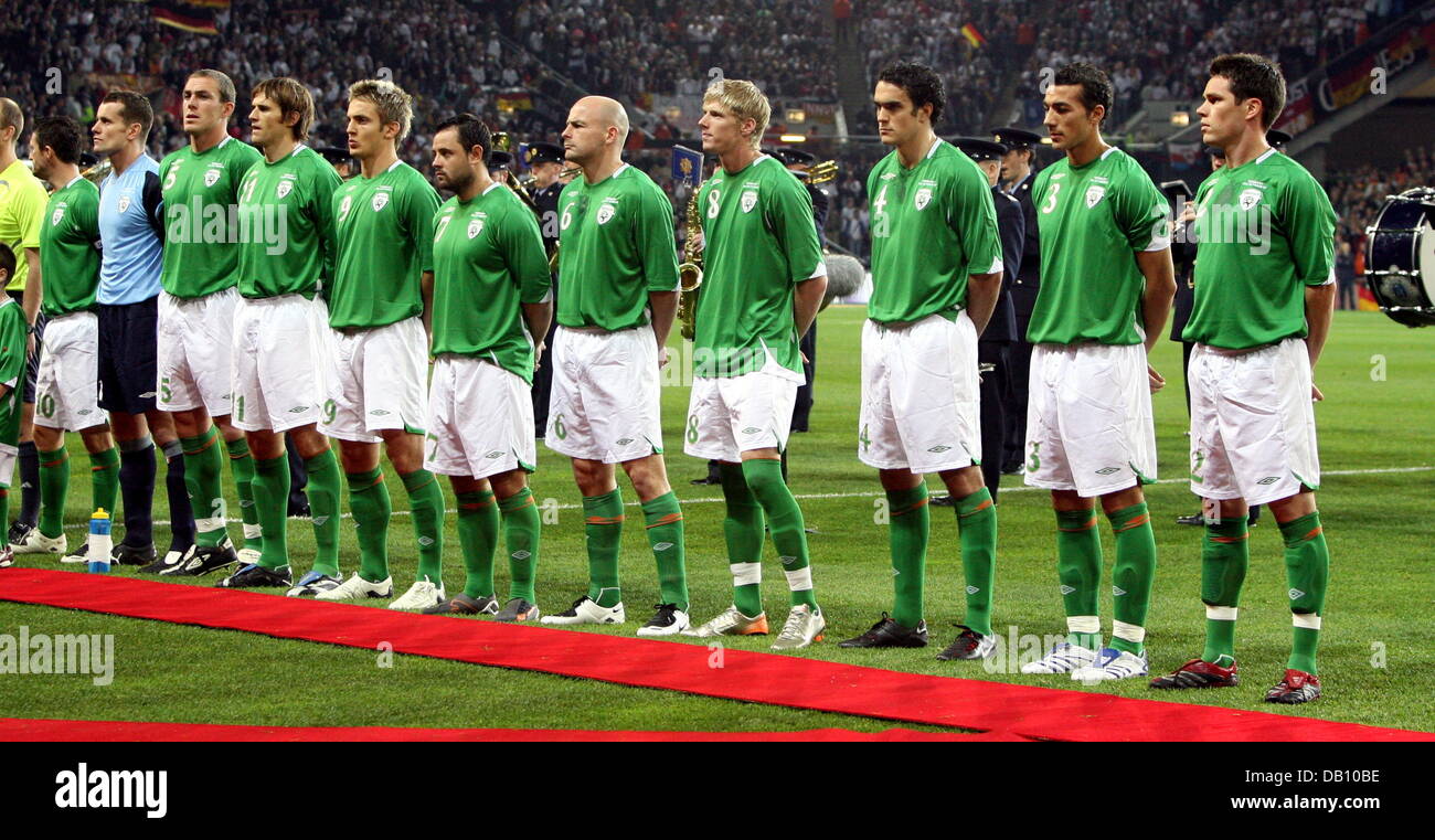 The Irish national player (L-R) Robbie Keane, Shay Given, Richard Dunne ...
