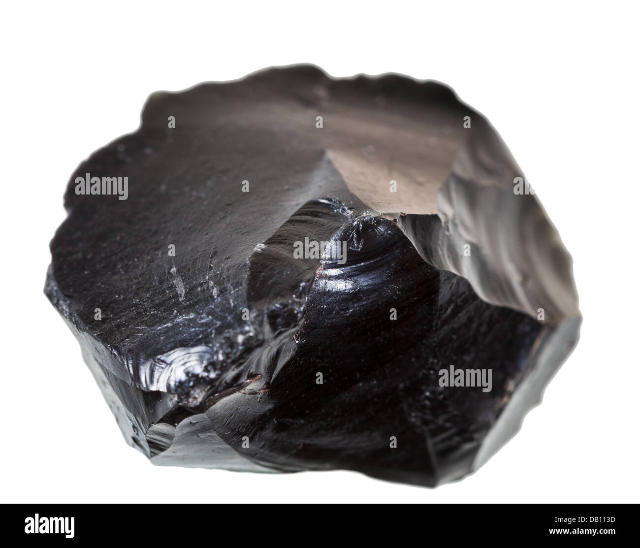 black obsidian stone isolated on white background Stock Photo - Alamy