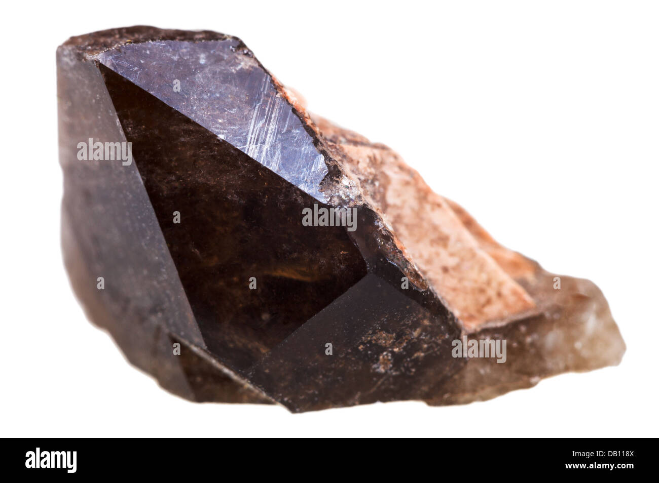 Morion mineral isolated on white background Stock Photo - Alamy