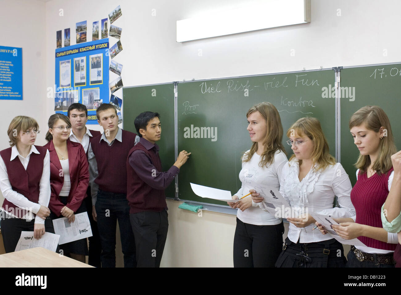 Pupils in their penultimate year are pictured during German class at a ...