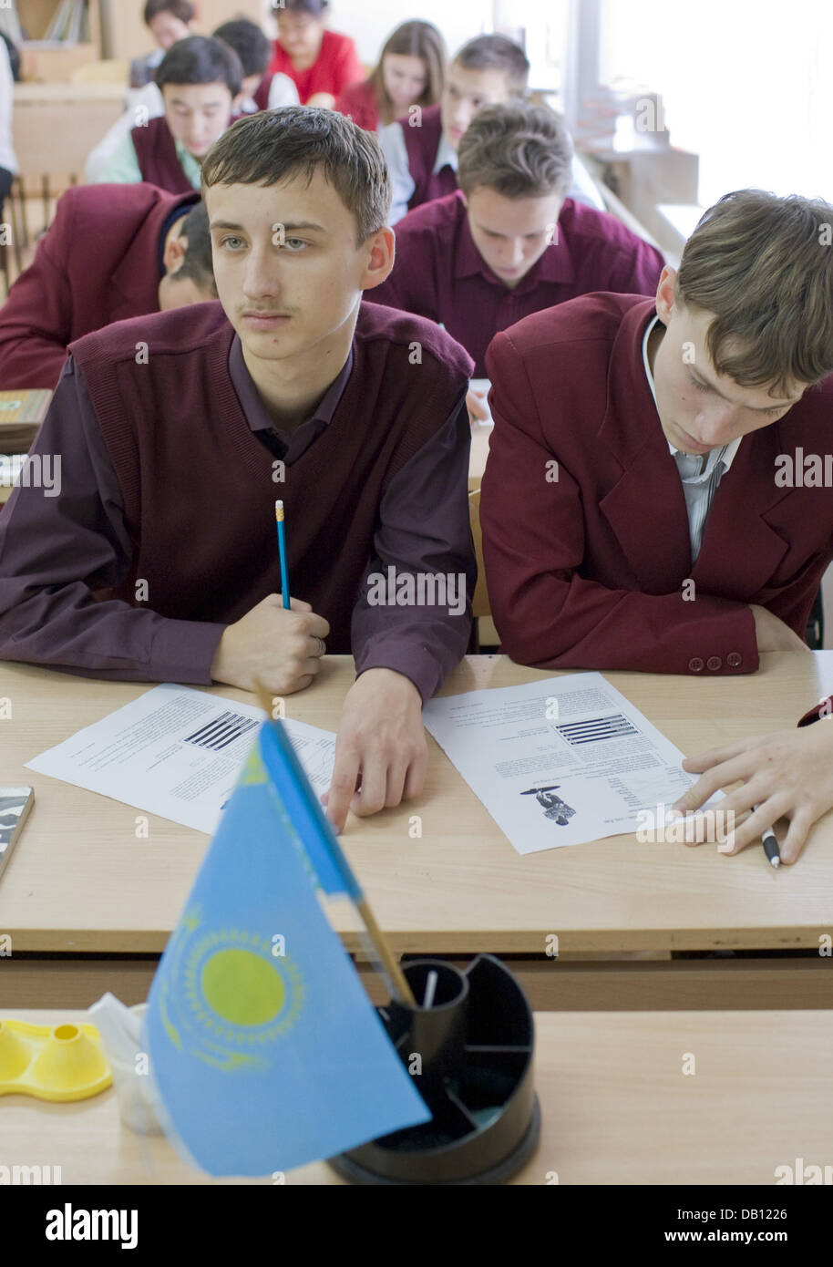 Pupils in their penultimate year are pictured during German class at a ...