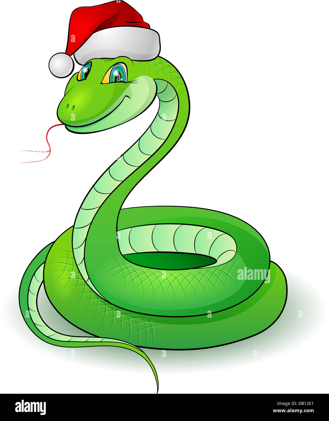 Cartoon illustration of a snakes. Illustration on white Stock Photo - Alamy