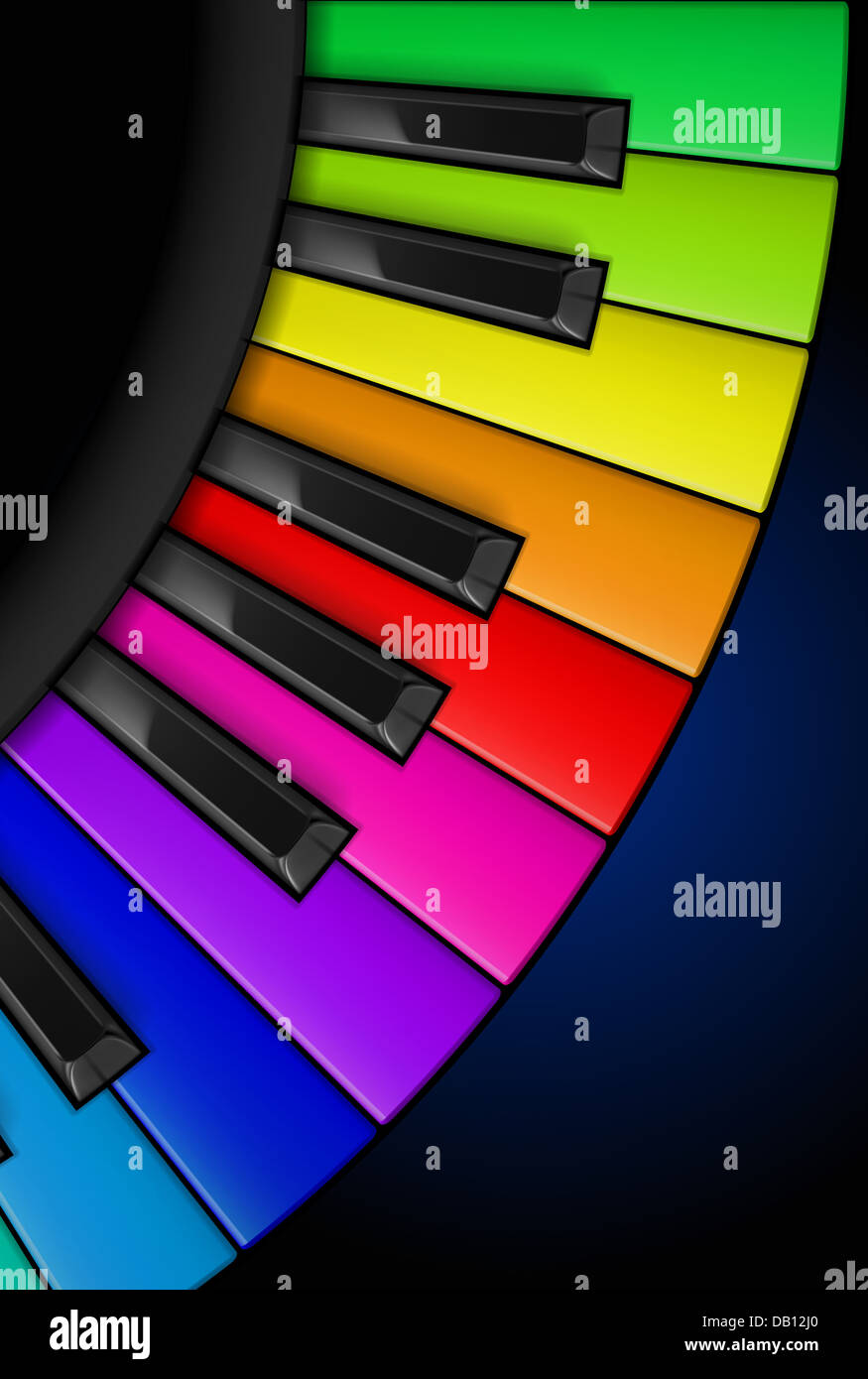 Rainbow Piano keys. Vertical Illustration for design Stock Photo - Alamy