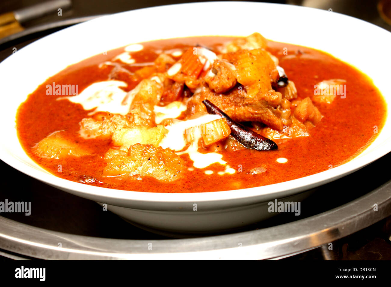 A chicken mussaman curry in big white bolw Stock Photo - Alamy