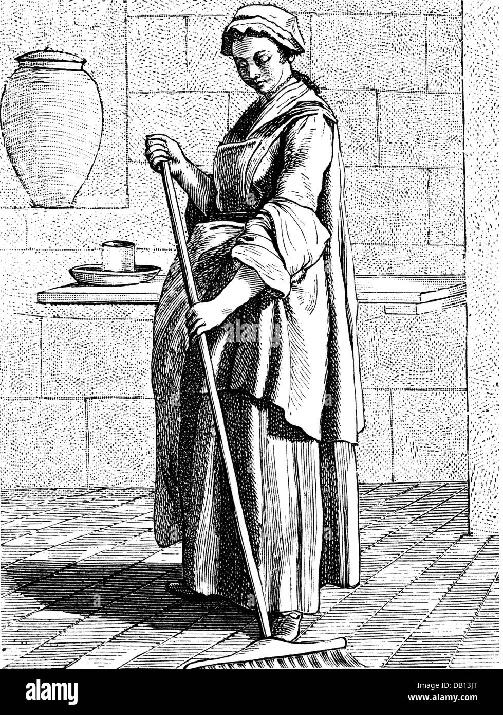 Cleaning lady Black and White Stock Photos & Images - Alamy