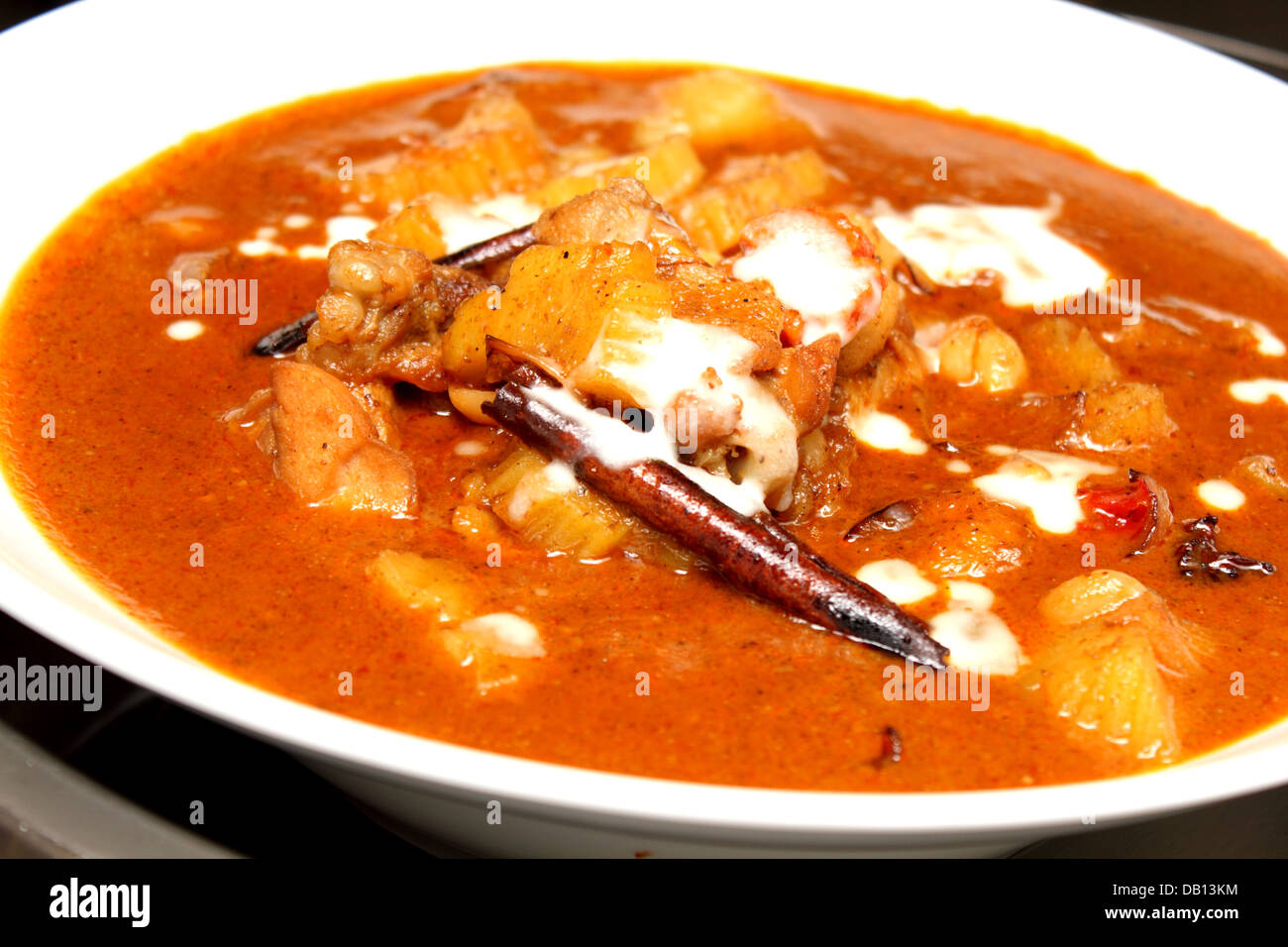 A chicken mussaman curry in big white bolw Stock Photo - Alamy