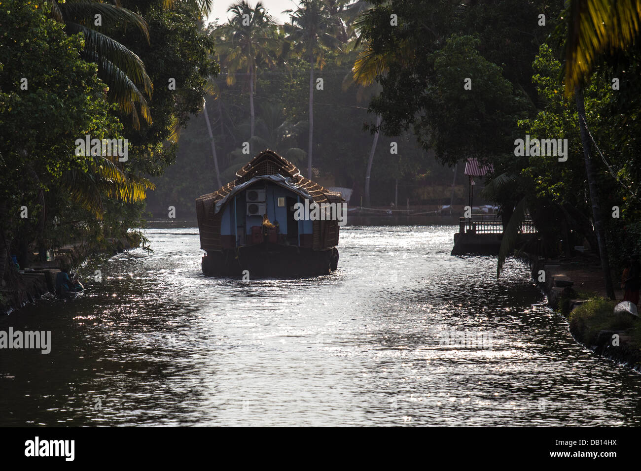 Rice boat cruise in the backwaters of Kerala, India Stock Photo - Alamy