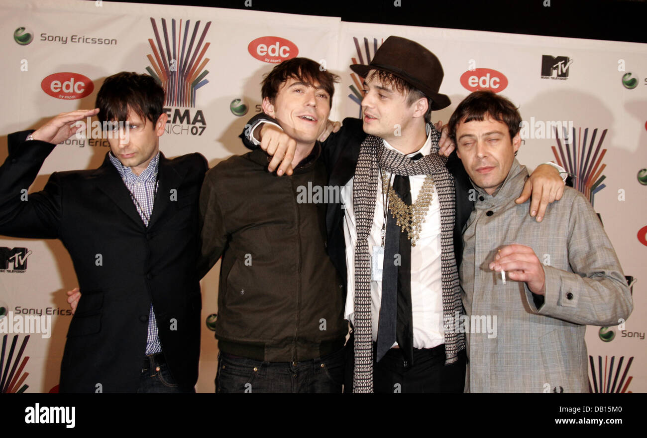 British rock band Babyshambles with (L-R) drummer Adam Ficek, bassist ...