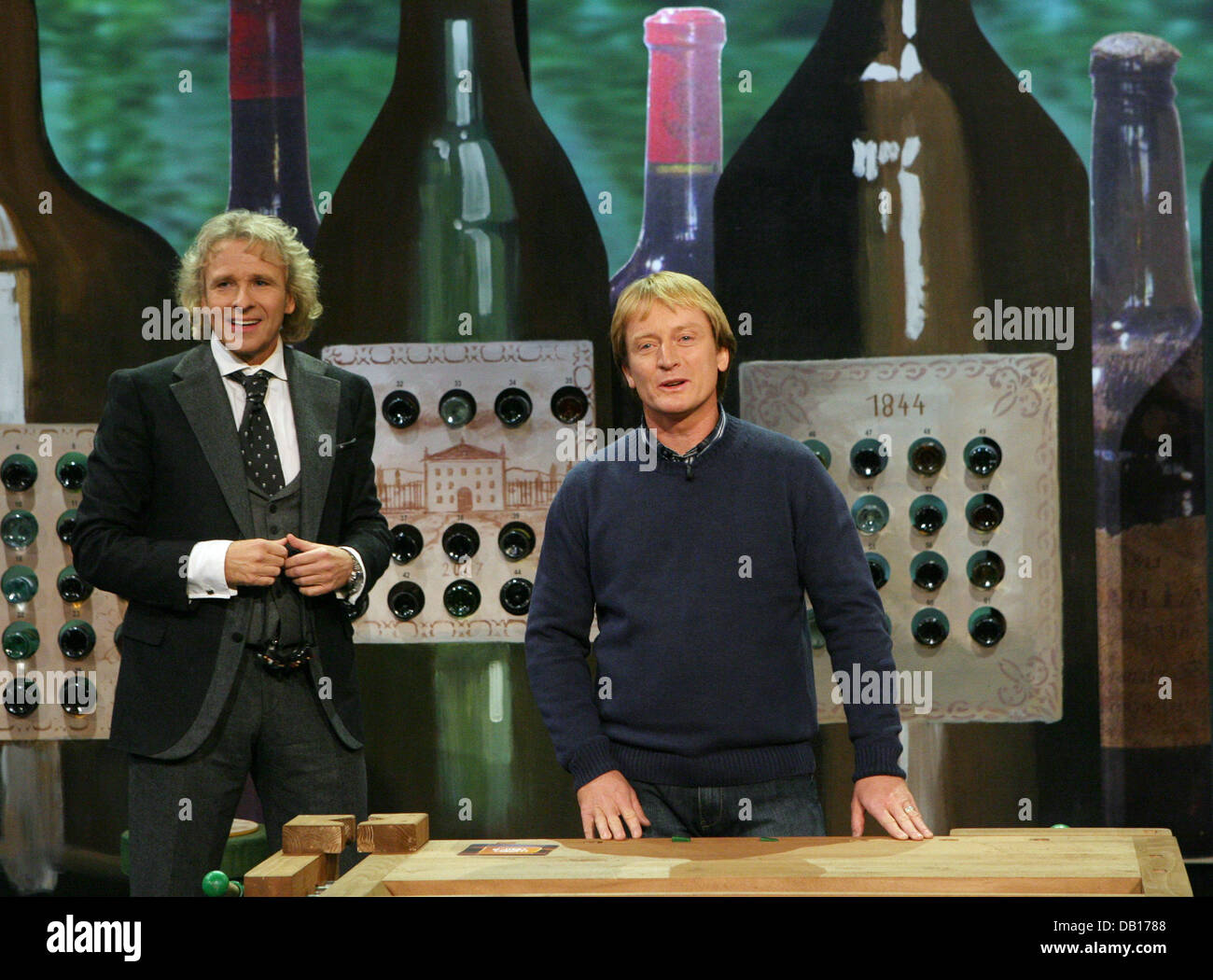 German TV host Thomas Gottschalk talks to the candidate Martin Mangeng ...