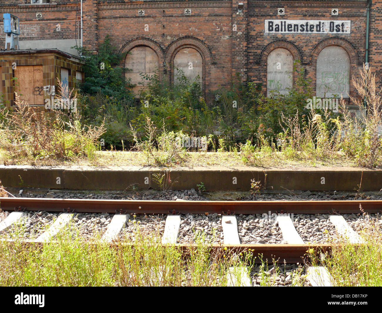 The picture shows the Ballenstedt-Ost station at the dead-end track ...
