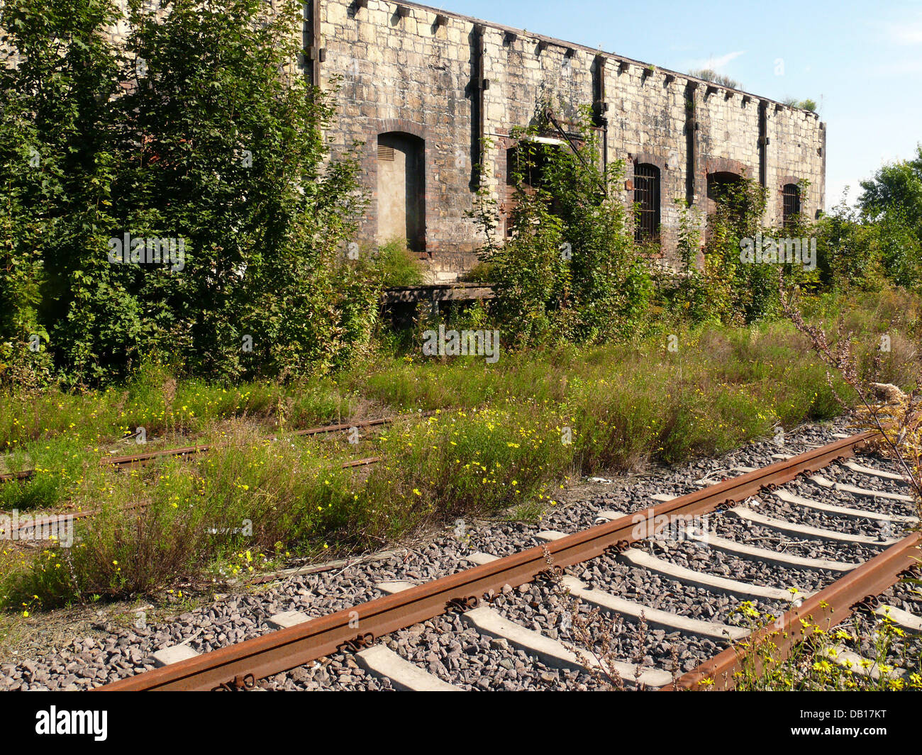 The picture shows the Ballenstedt-Ost station at the dead-end track ...