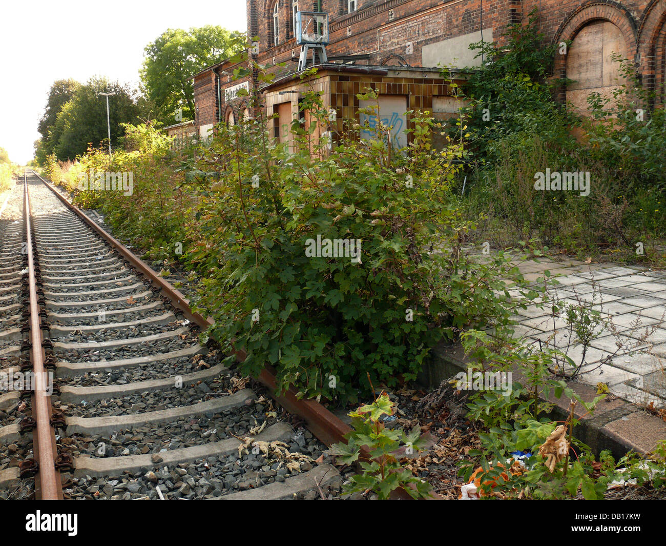 The picture shows the Ballenstedt-Ost station at the dead-end track ...