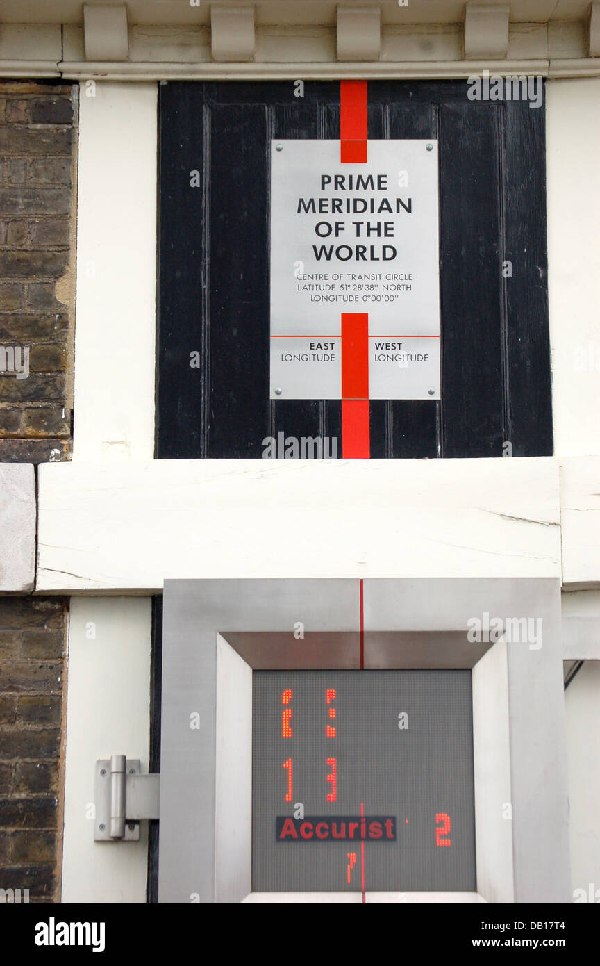 The picture shows the Prime Meridian of the World at the old ...