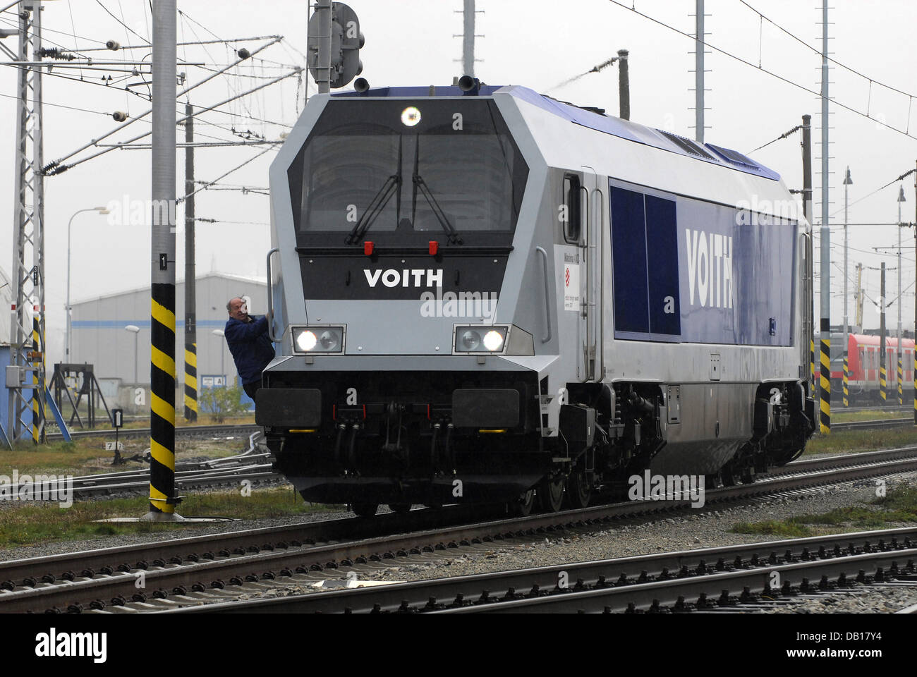 A 'Voith Maxima' diesel engine is pictured on a test track in Velim ...