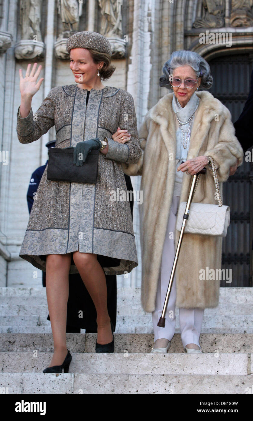 The Belgium Royal Family, Crown Princess Mathilde (L) and Queen Fabiola ...
