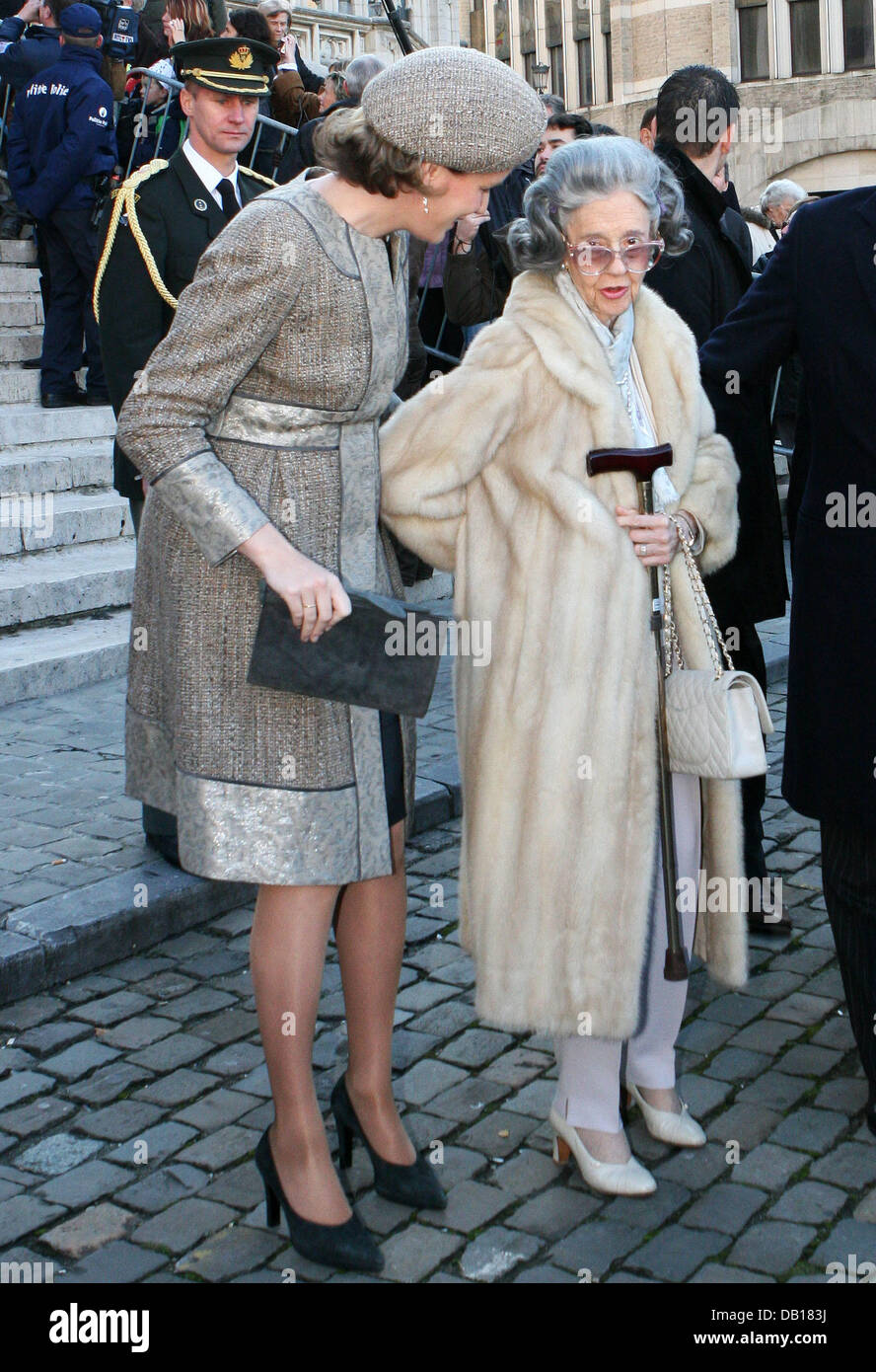 The Belgium Royal Family, Crown Princess Mathilde (L) and Queen Fabiola ...