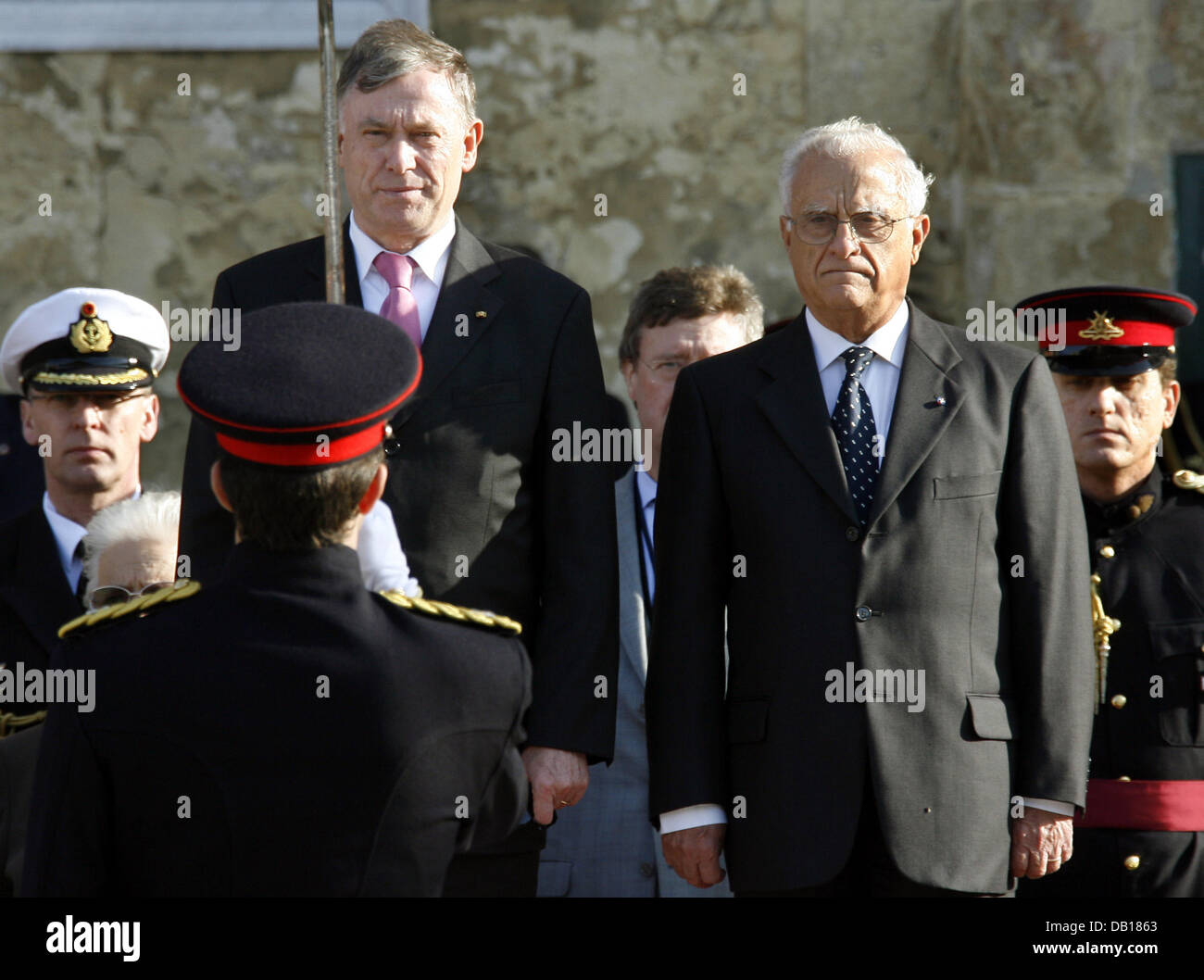 German President Horst Koehler and the President of Malta Edward Fenech ...