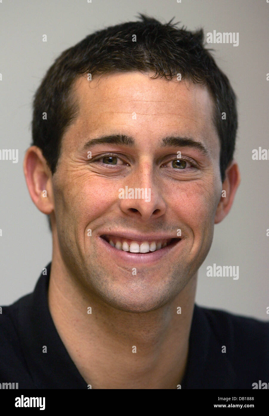 US swimmer Randall Ball smiles during a press conference ahead of the ...