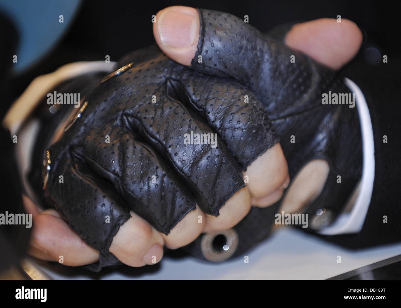 The picture shows the hands of German fashion designer Karl Lagerfeld ...