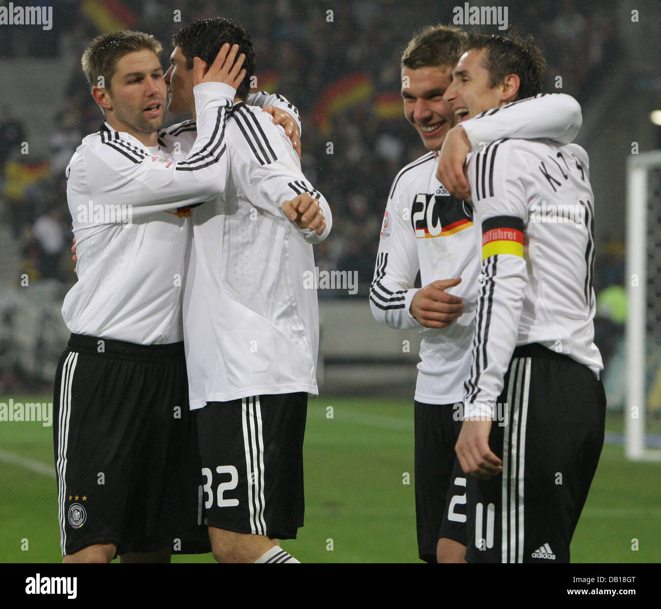 German national soccer players Thomas Hitzlsperger, Mario Gomez, Lukas ...