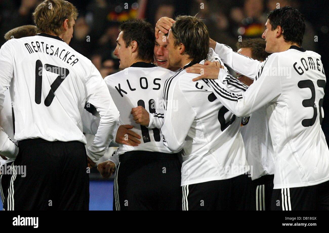 German national soccer players Per Mertesacker, Miroslav Klose, Lukas ...