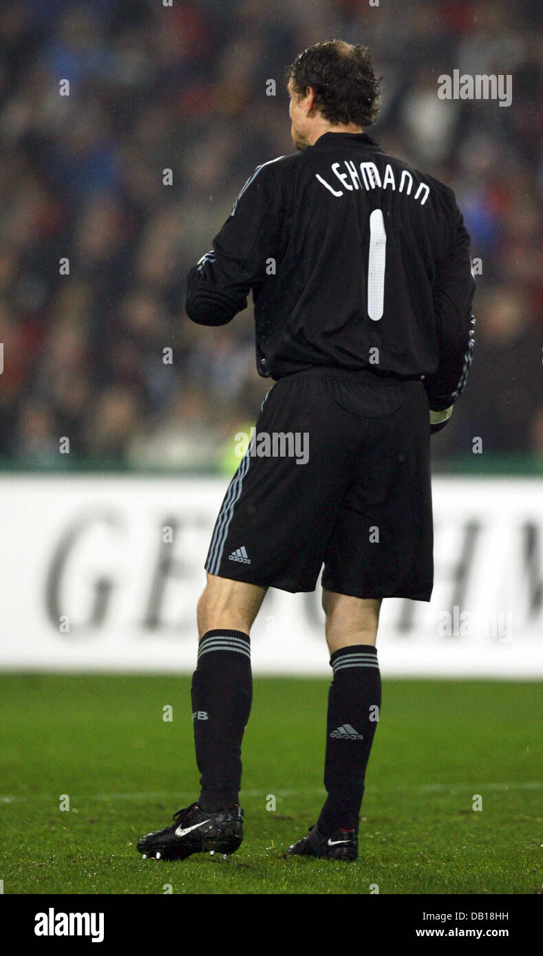 German national goalkeeper Jens Lehmann is pictured on the pitch during ...