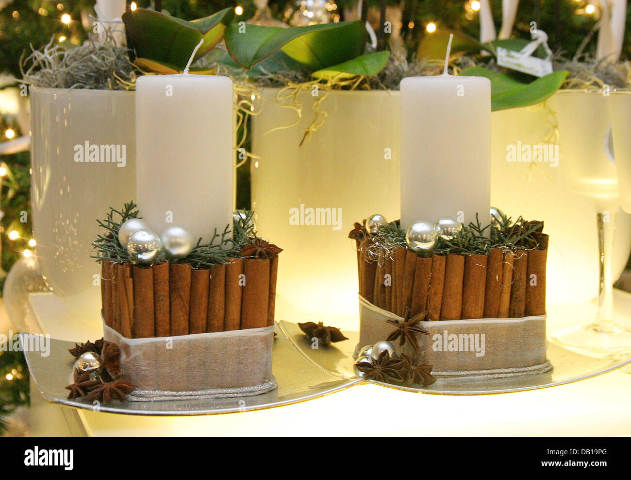 A festively decorated Advent wreath on display at the show room of ...