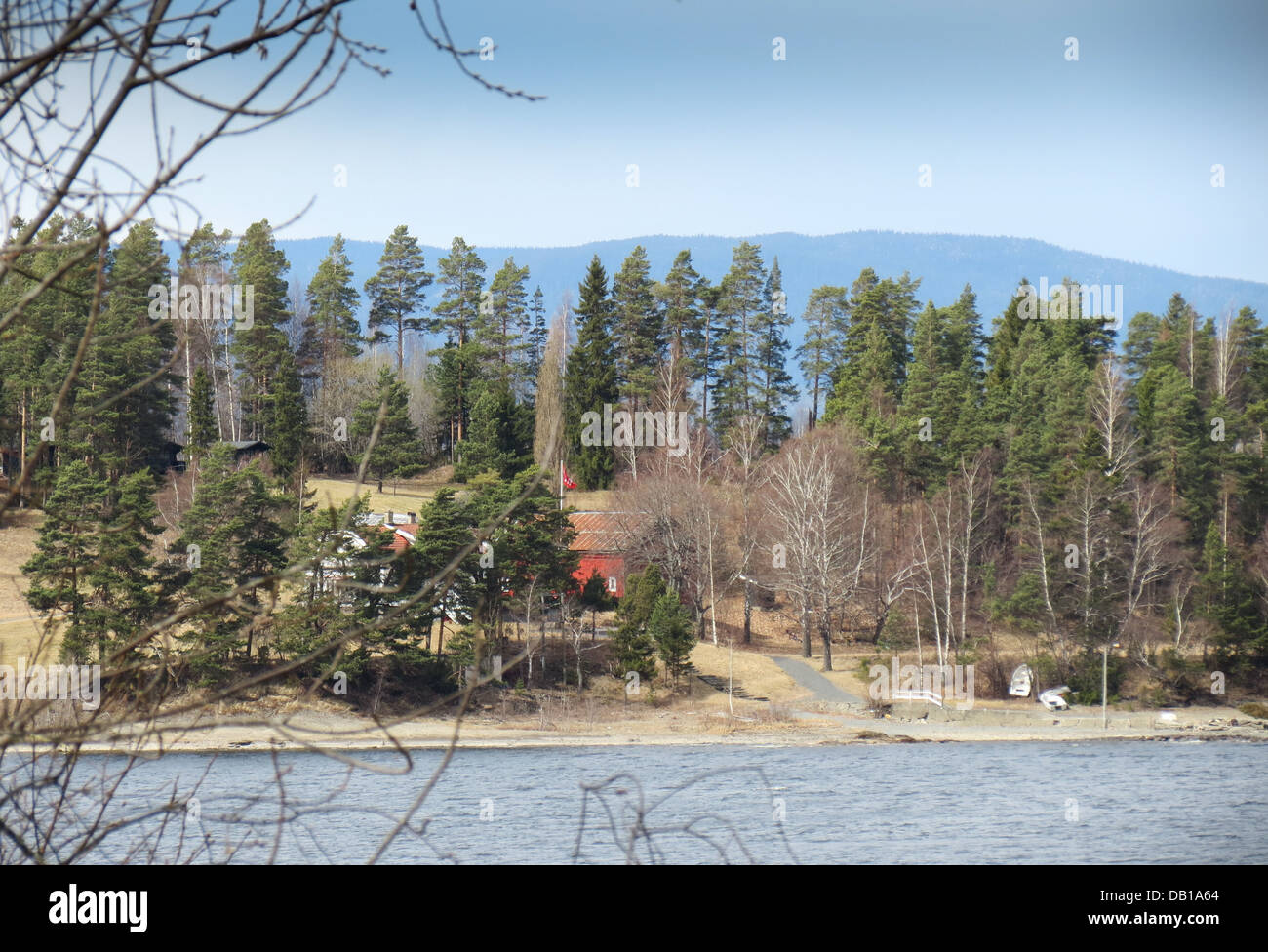THE MEMORIAL OVER LOOKING THE ISLAND OF UTOYA,NORWAY,WHERE 69 PEOPLE ...