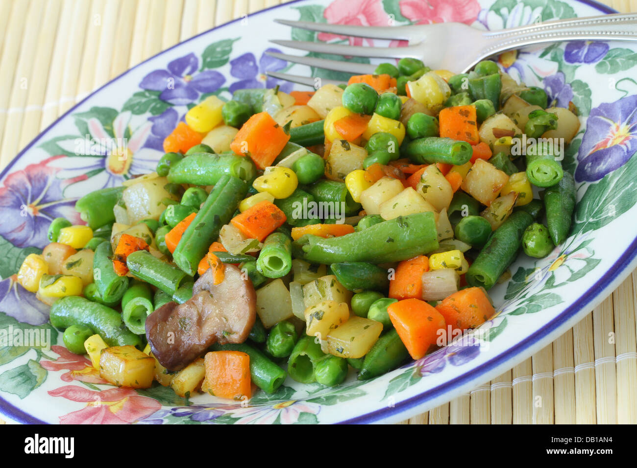 Plate of fried mixed vegetables, close up Stock Photo - Alamy