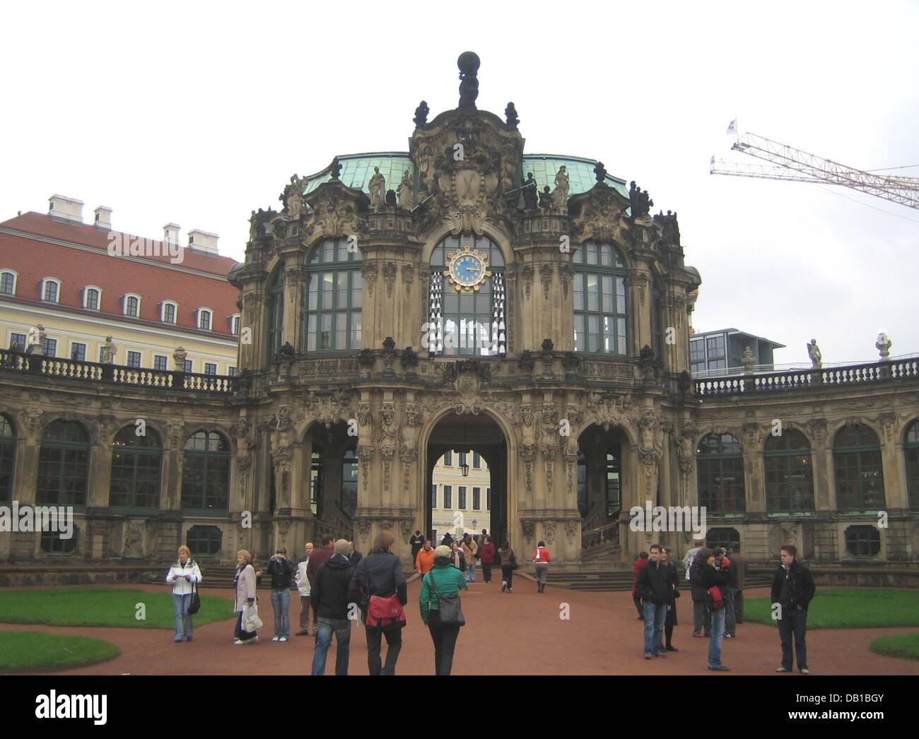 Tourists are pictured in front of the Chime Pavilion at the Zwinger ...