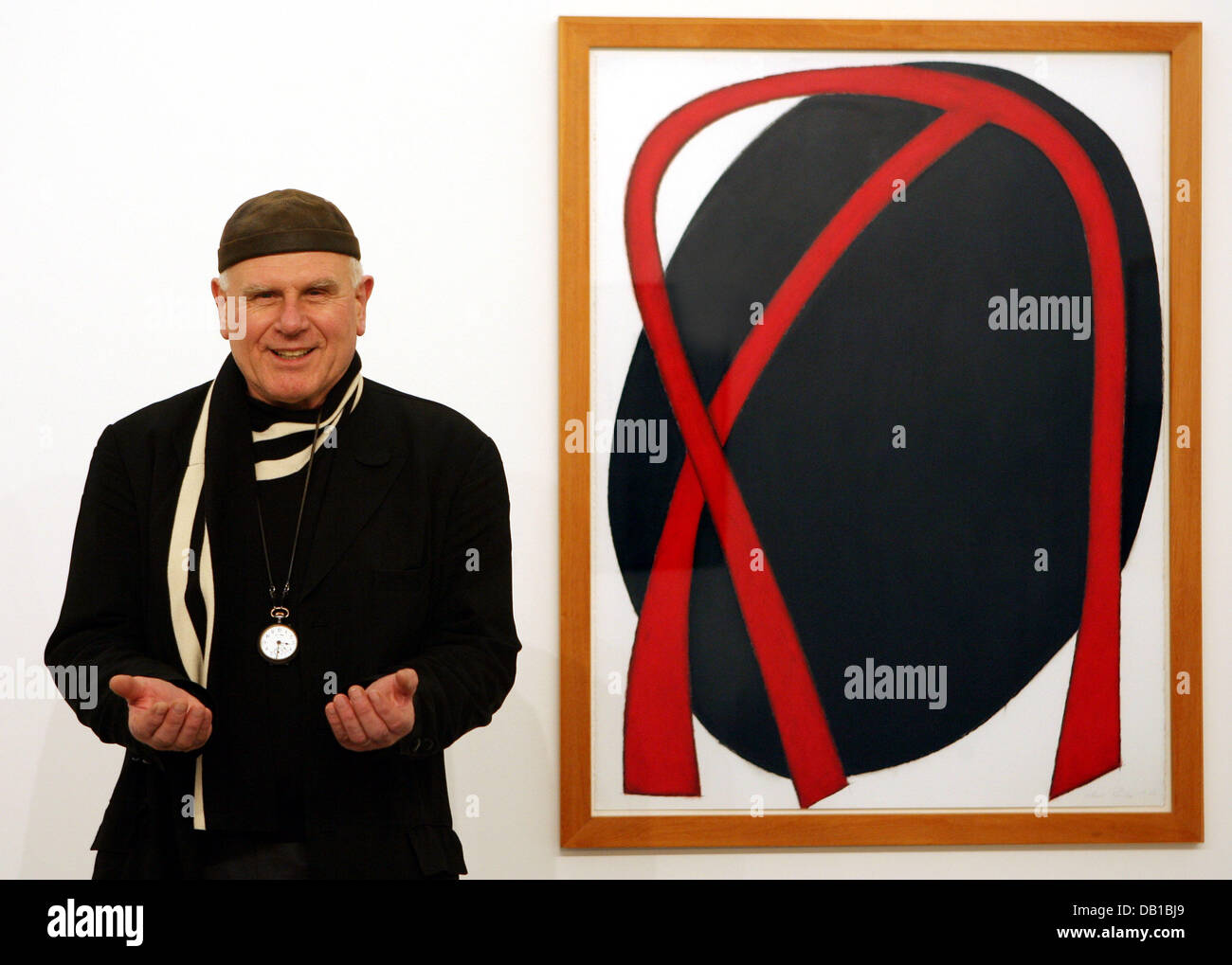 German painter, graphic and concept artist Klaus Rinke stands in front ...