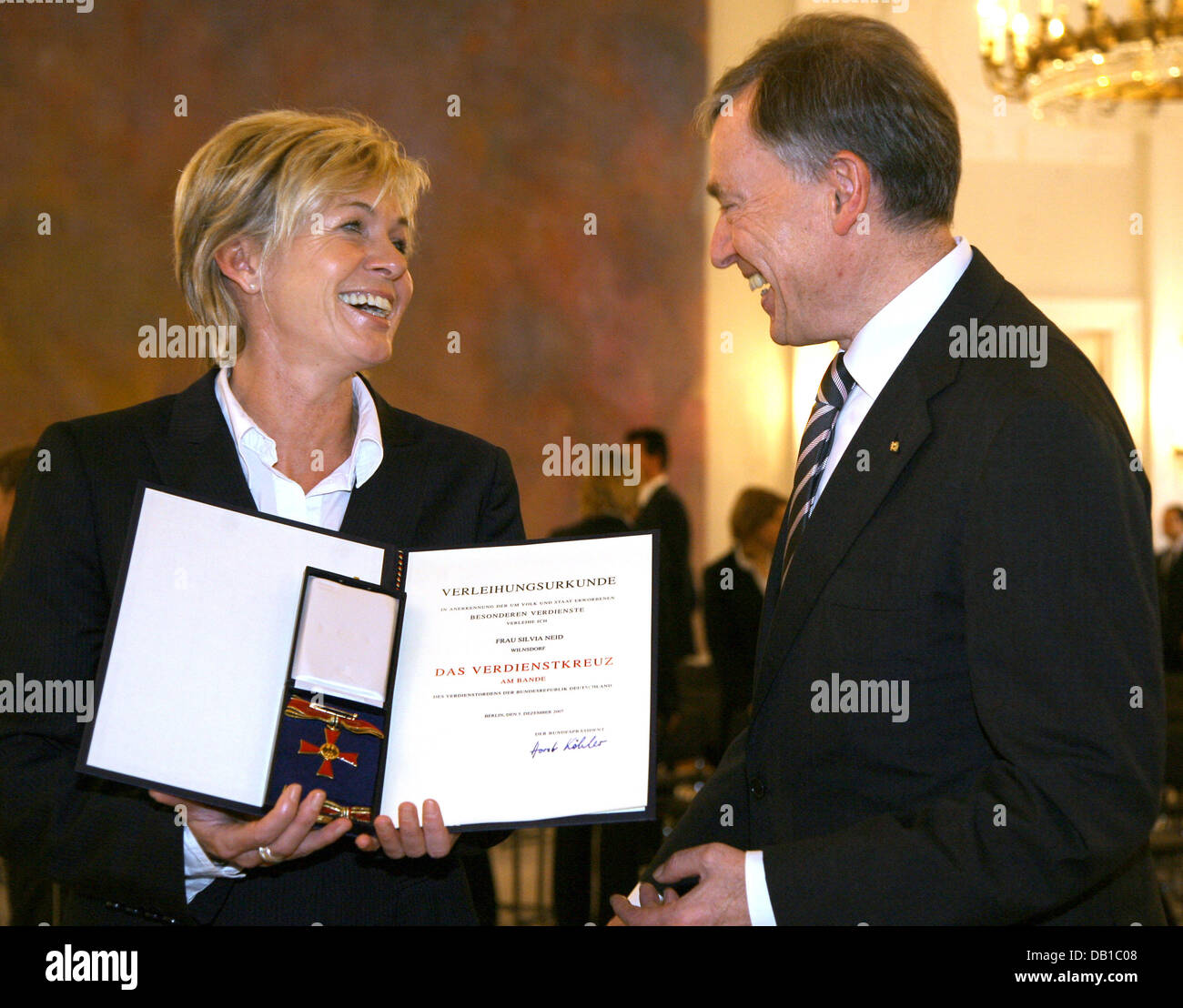 Head coach of the German women's soccer team, Silvia Neid, is honoured ...