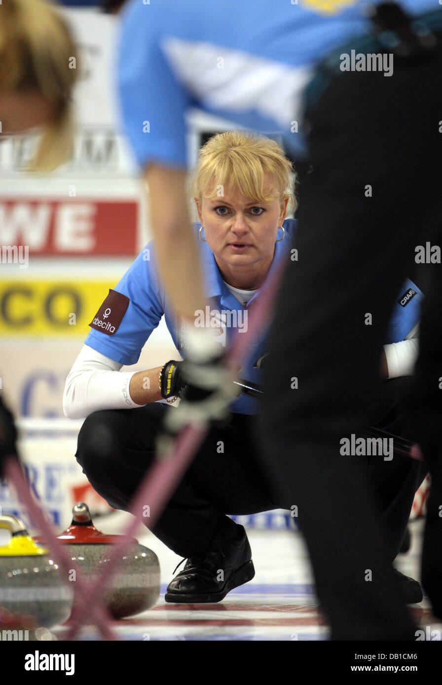 Anette Norberg of the Swedish national women's curling team of is ...