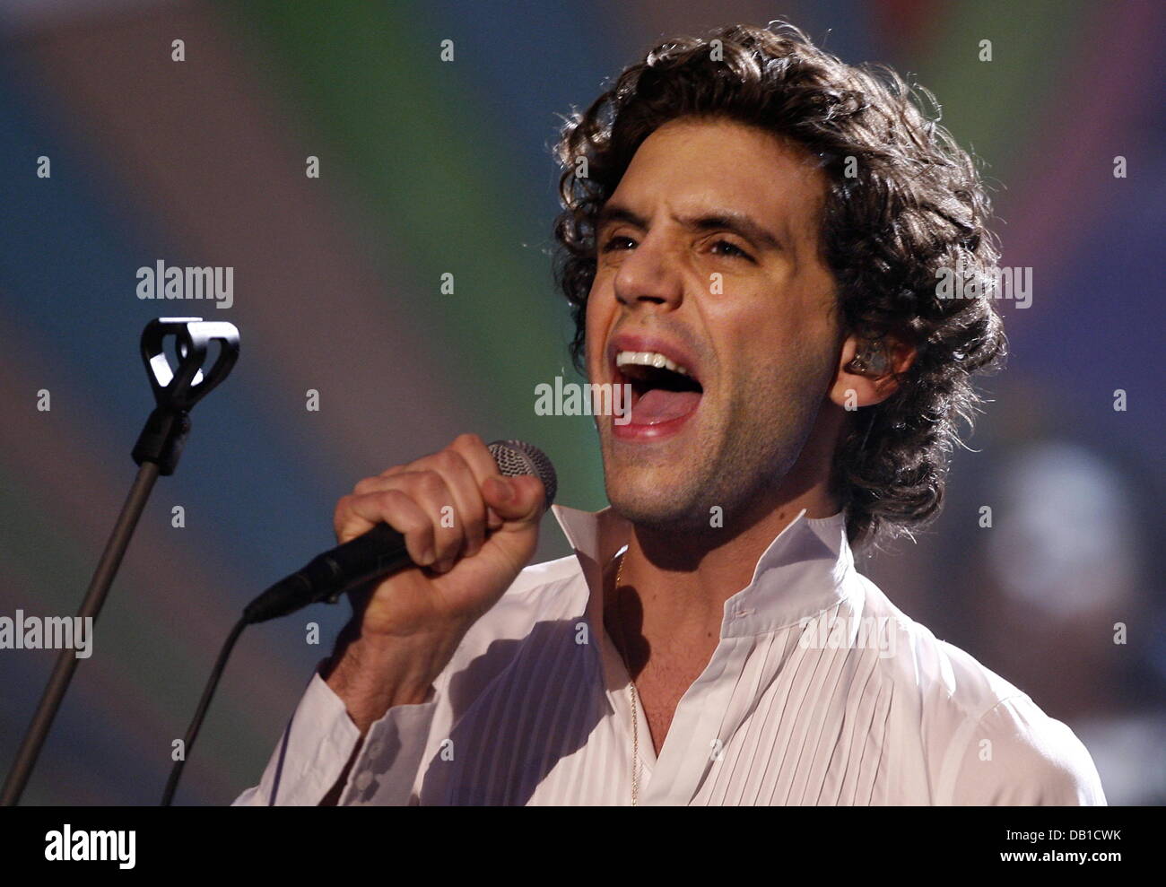 British singer Mika performs during the ZDF TV show 'Wetten, dass ...