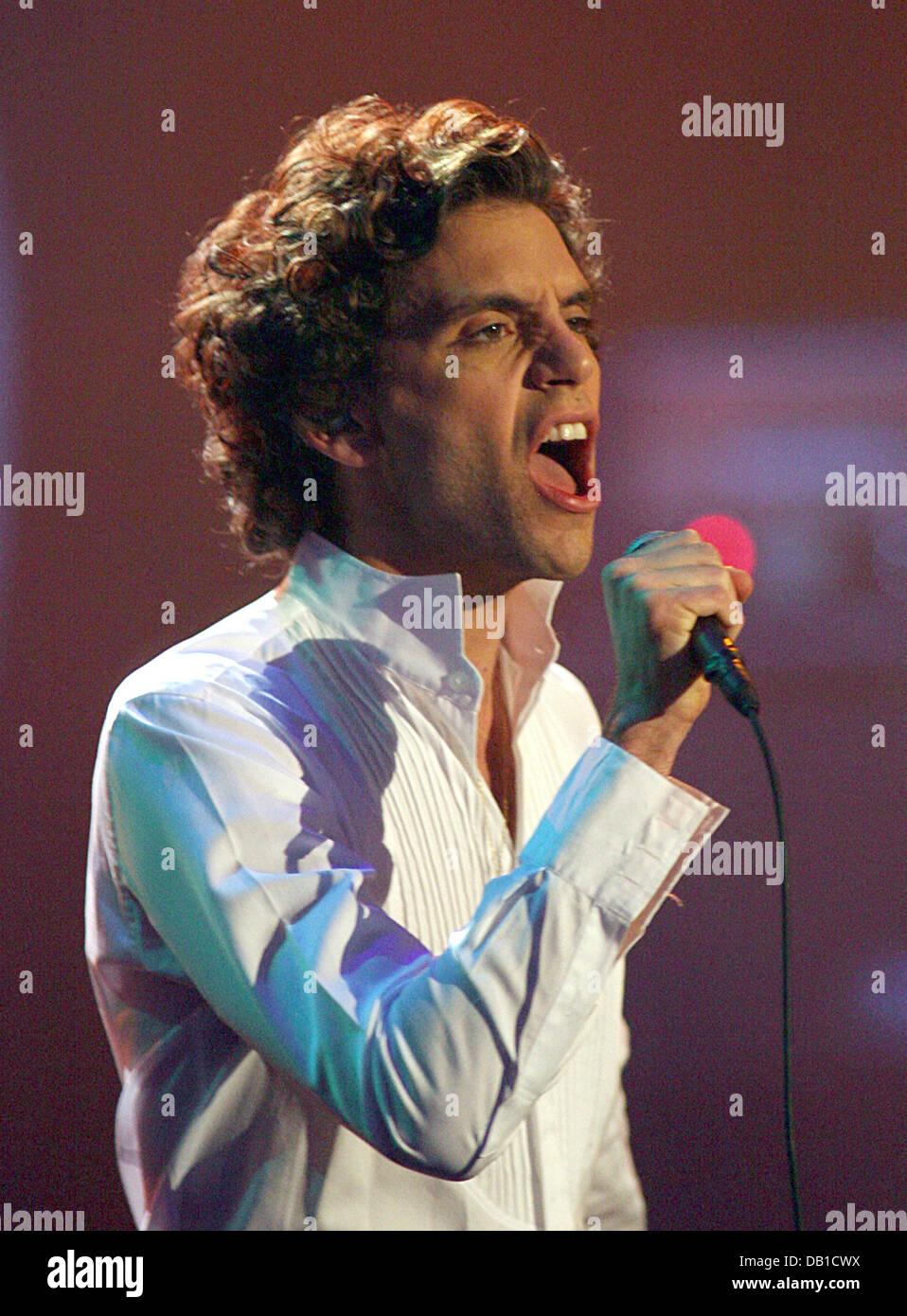 British singer Mika performs during the ZDF TV show 'Wetten, dass ...