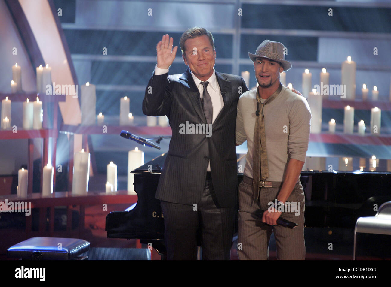German music producer Dieter Bohlen (L) and his protege singer Mark ...