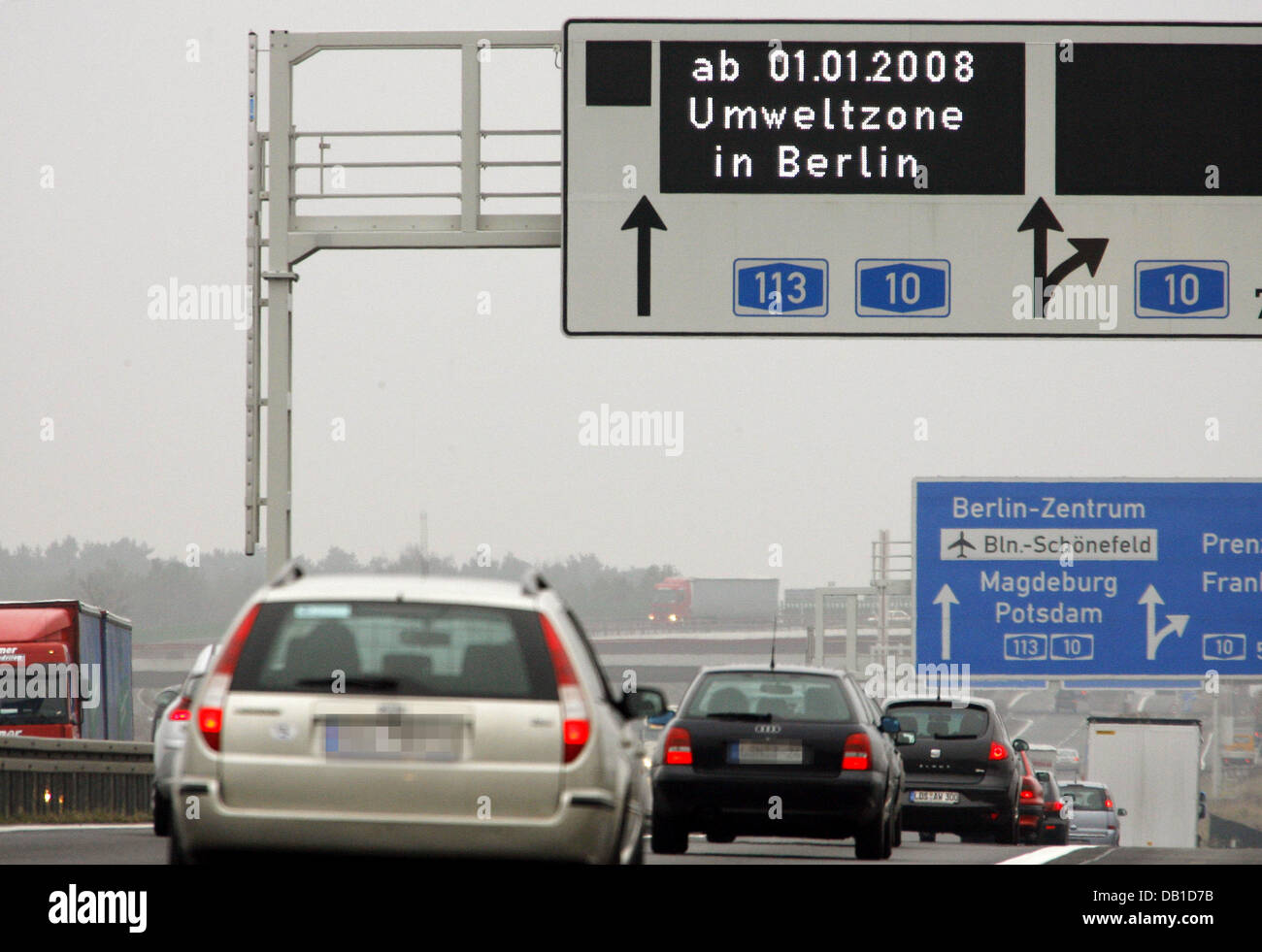 A sign reading 'from 01 January 2008 onwards environmental zone in ...