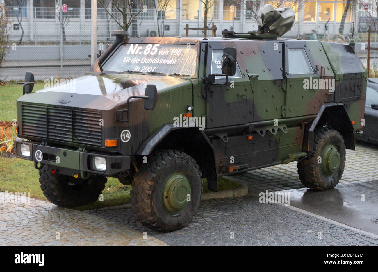 A Dingo armoured military truck is ready for delivery at constructor ...